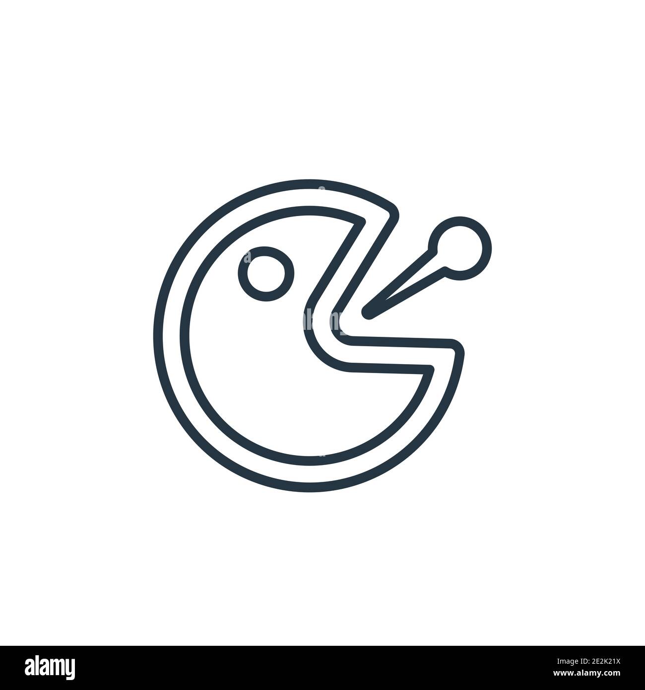 Pacman outline vector icon. Thin line black pacman icon, flat vector ...