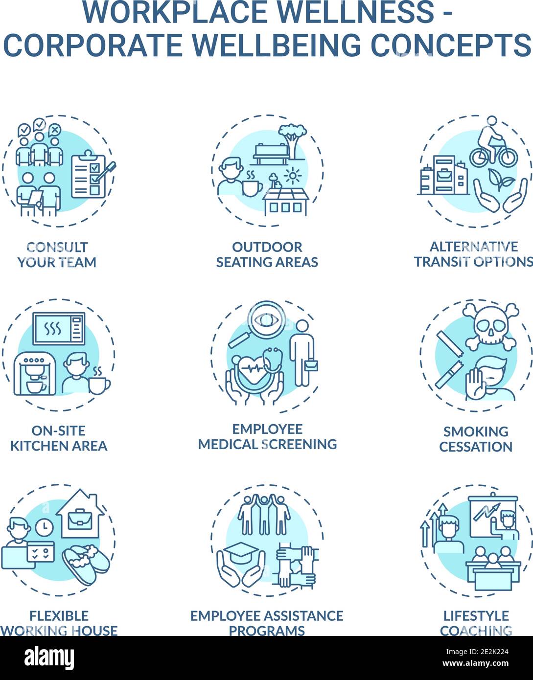 Workplace wellness concept icons set Stock Vector Image & Art - Alamy