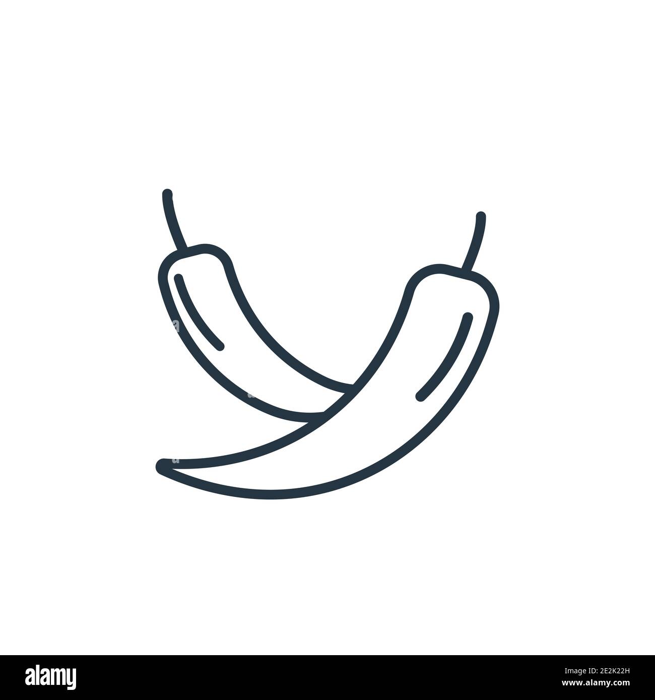 Hot pepper outline vector icon. Thin line black hot pepper icon, flat ...