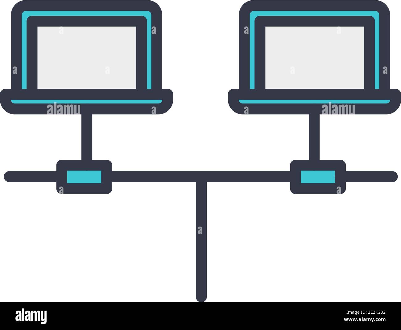 Computer lan network communication flat vector icon Stock Vector Image ...