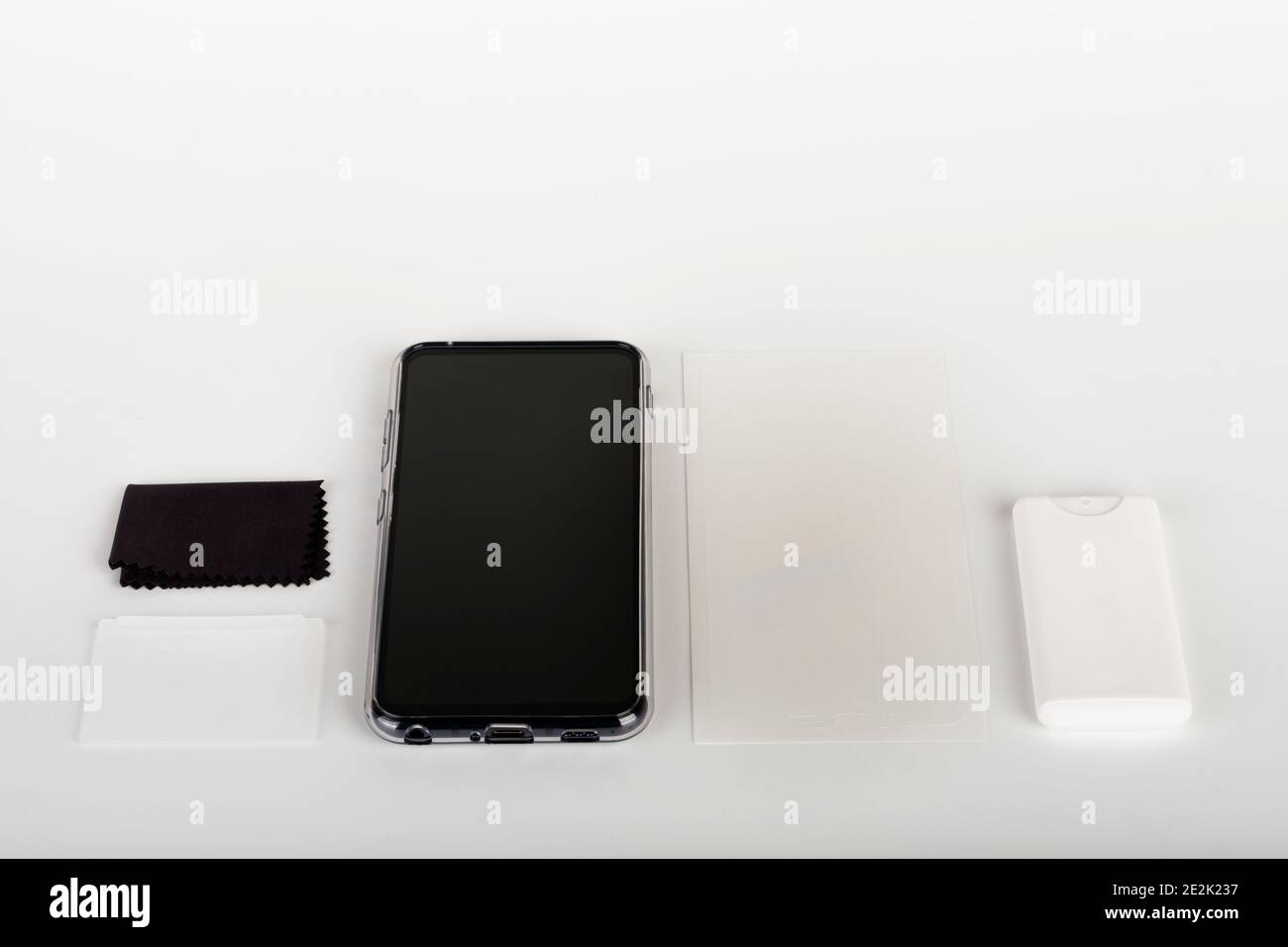 Screen shield, touchscreen smartphone, spray with application liquid ...