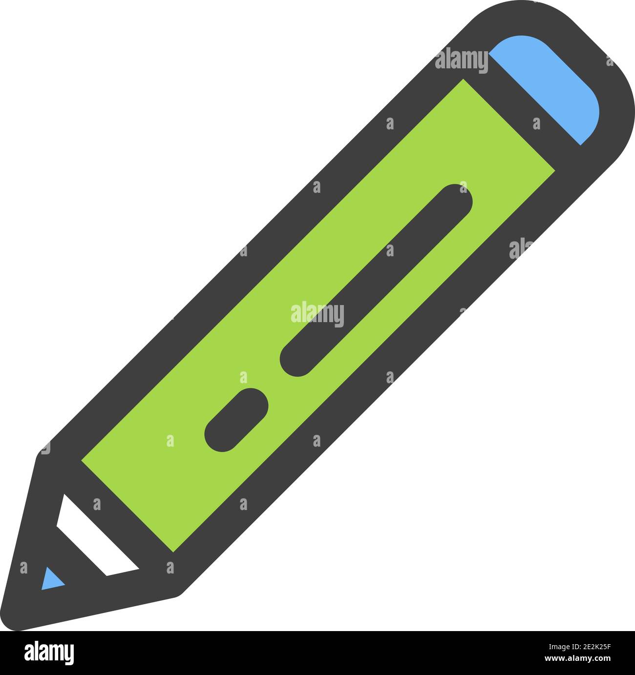 Pencil flat vector outline icon for web design or mobile app Stock ...