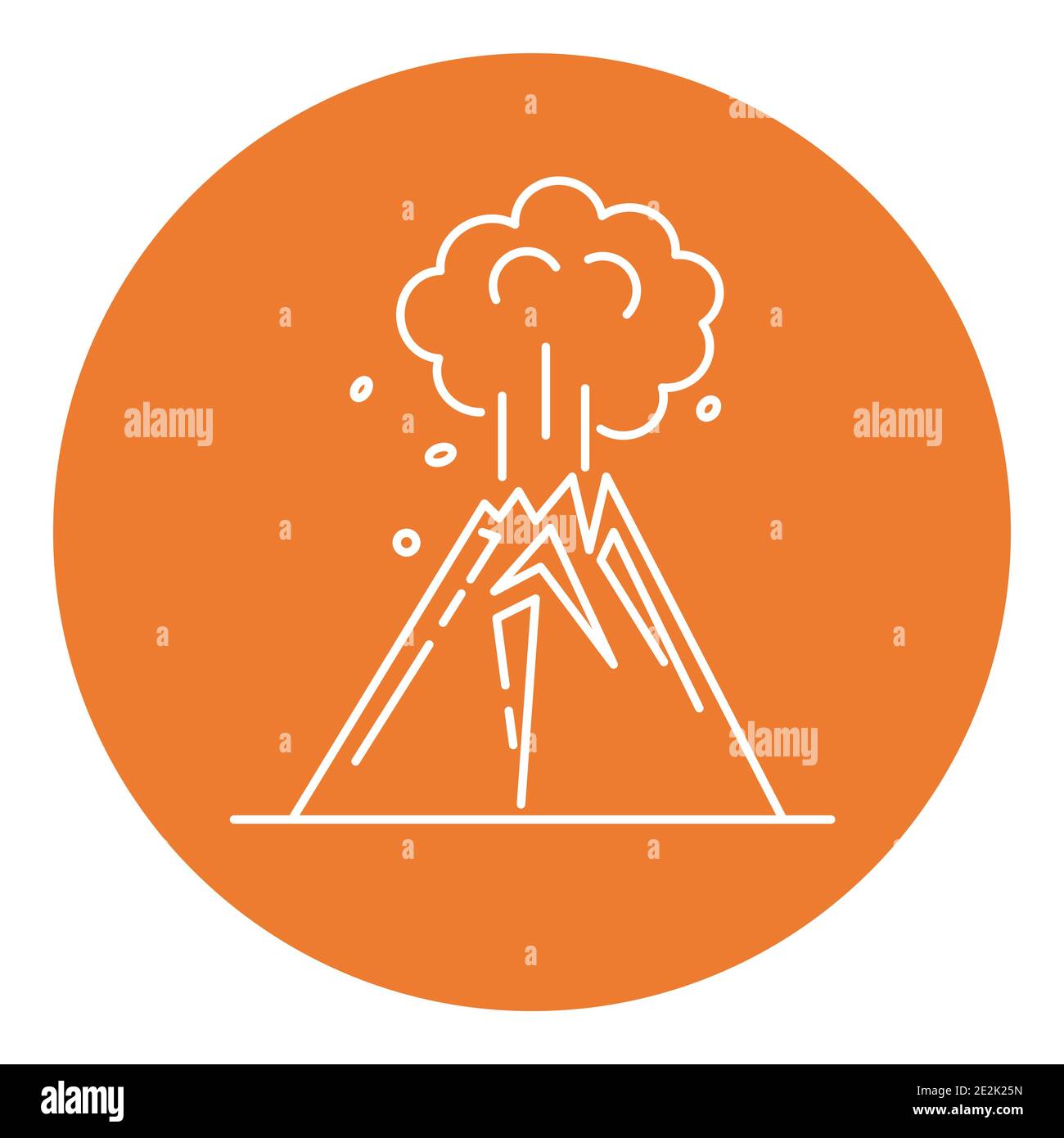 Volcano eruption icon in thin line style. Linear mountain symbol in ... Volcano eruption icon in thin line style. Linear mountain symbol in ...