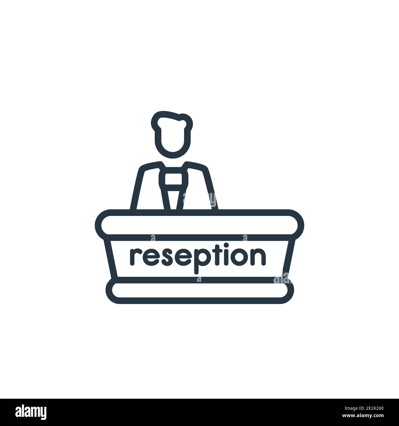 Reception outline vector icon. Thin line black reception icon, flat ...
