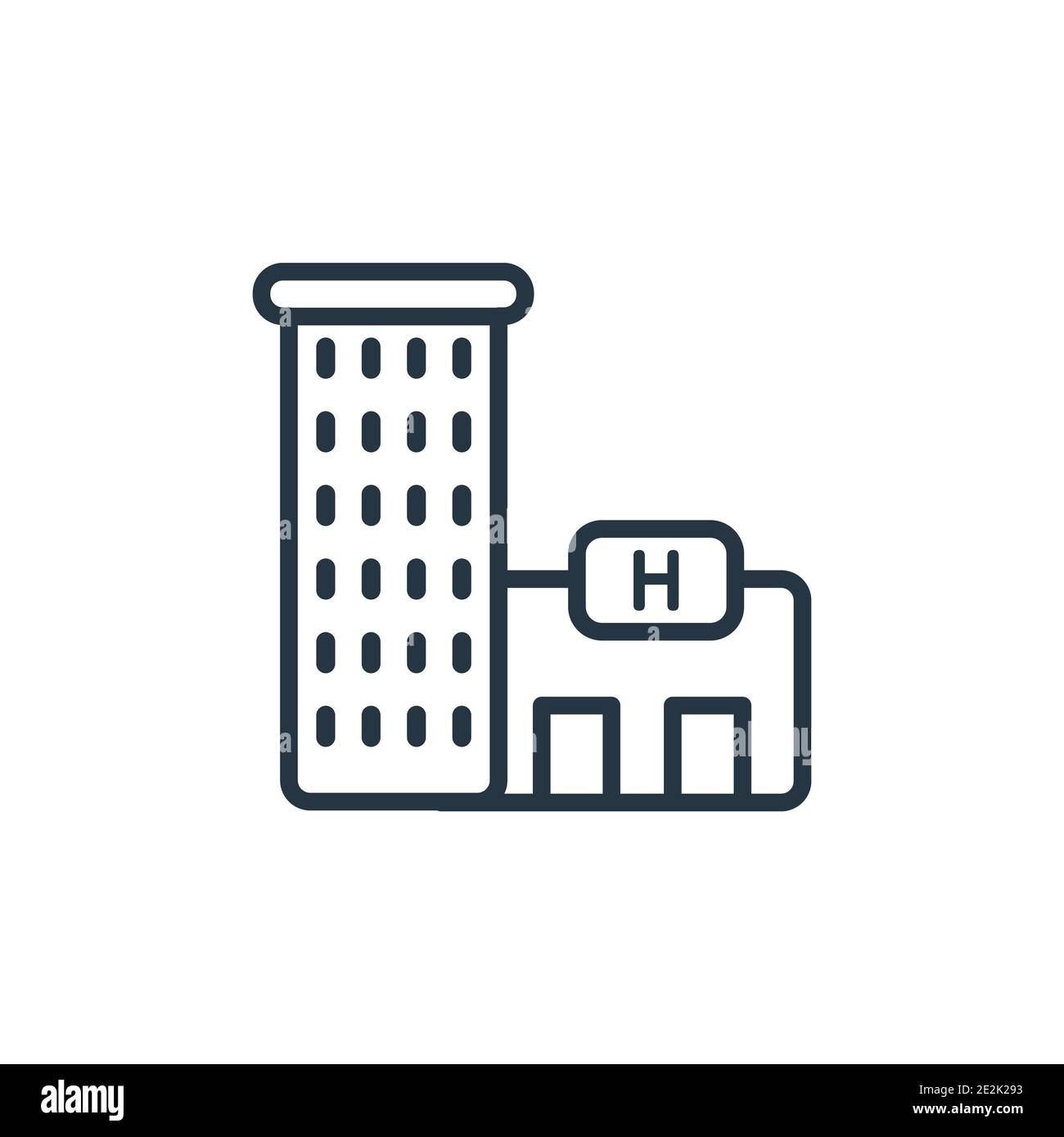 Hospital outline vector icon. Thin line black hospital icon, flat ...