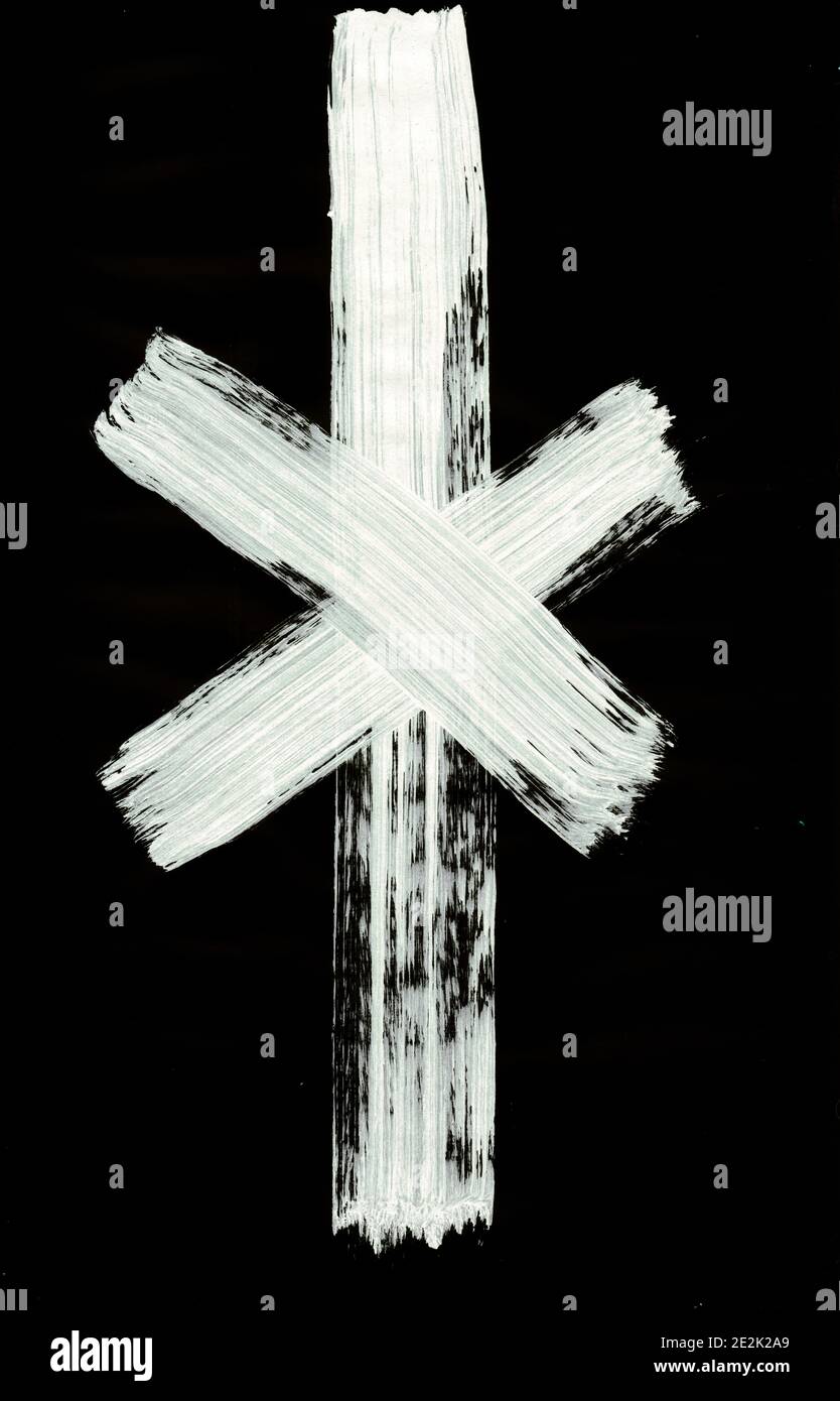 Medieval Runes 010 H Inverted Stock Photo - Alamy