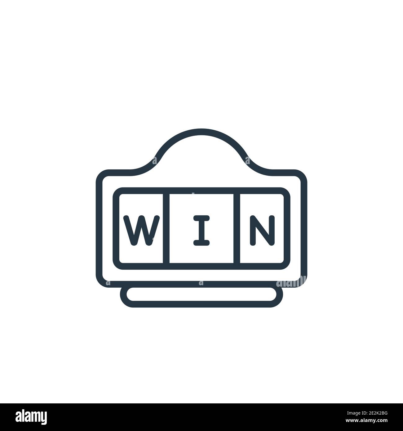 Jackpot outline vector icon. Thin line black jackpot icon, flat vector simple element ...