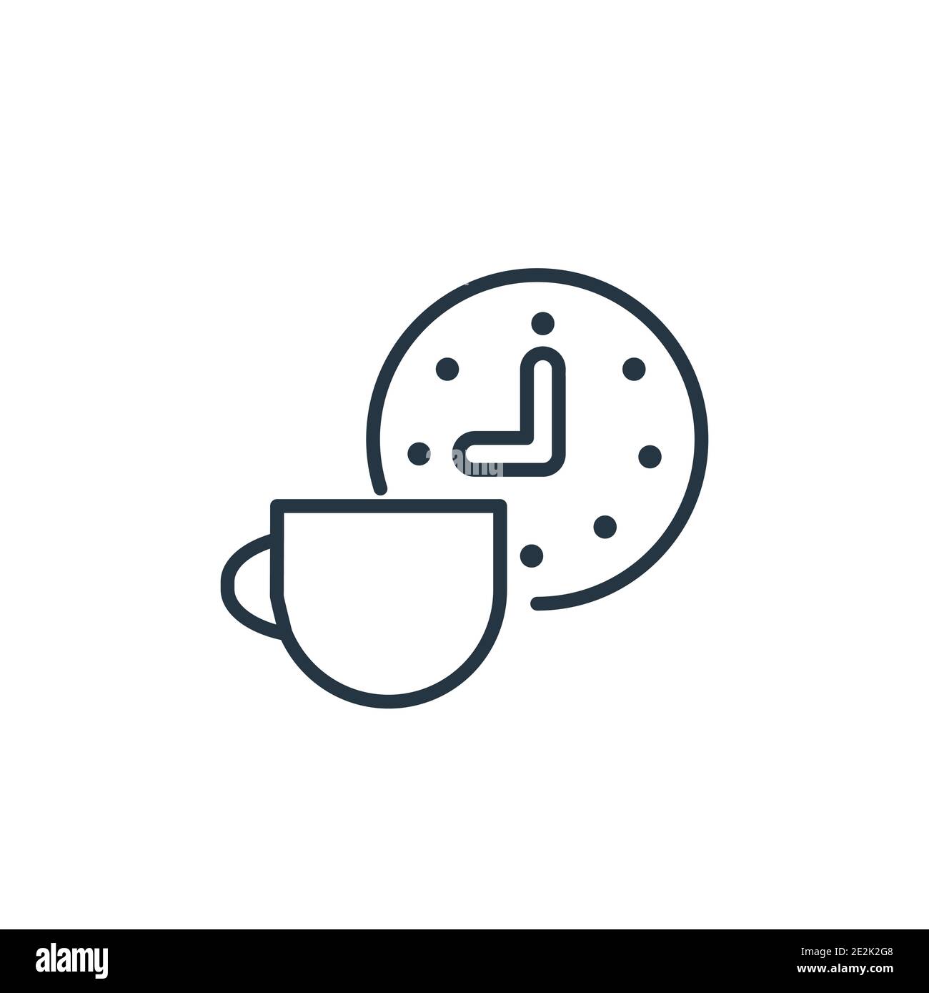 Tea time outline vector icon. Thin line black tea time icon, flat ...