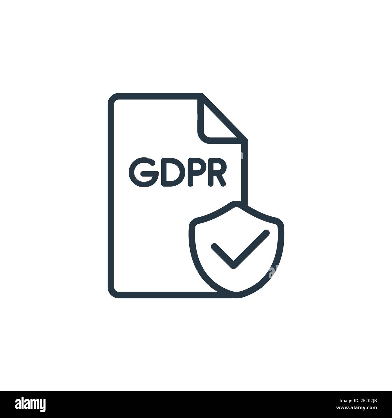 Gdpr Outline Vector Icon Thin Line Black Gdpr Icon Flat Vector Simple Element Illustration