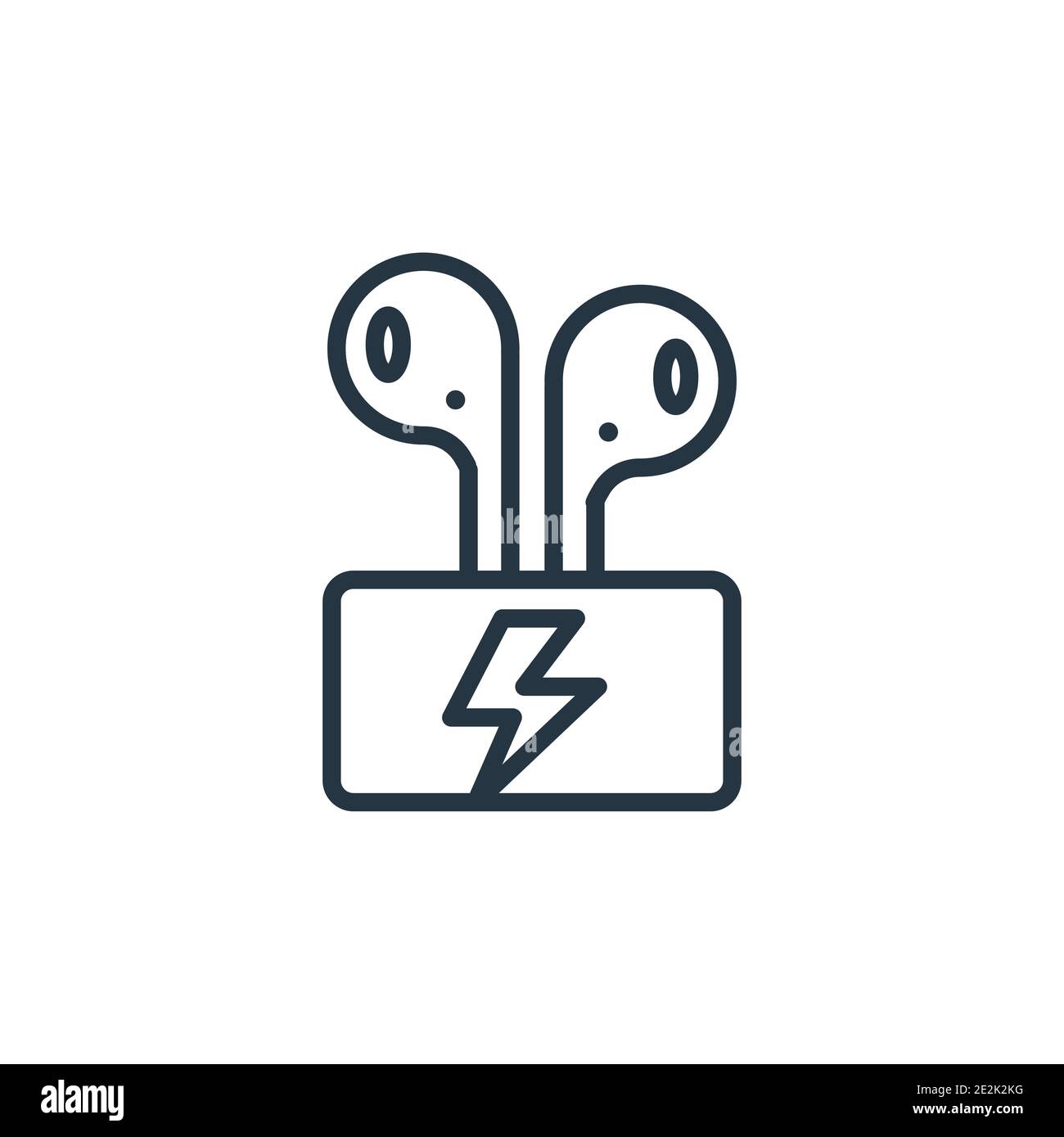 Airpods outline vector icon. Thin line black airpods icon, flat vector ...