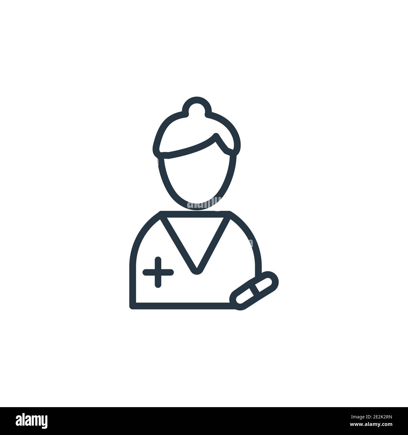 Patient outline vector icon. Thin line black patient icon, flat vector ...
