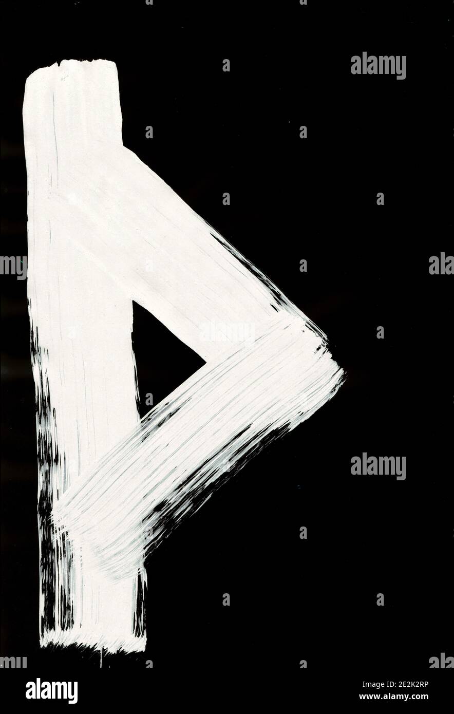 Runes Elder Futhark 0003 Thurisaz Inverted Stock Photo - Alamy