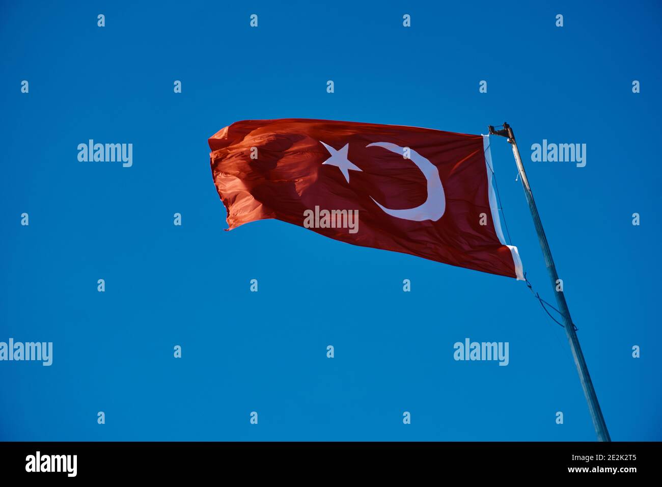 The Turkish National Flag Waving Stock Photo - Alamy