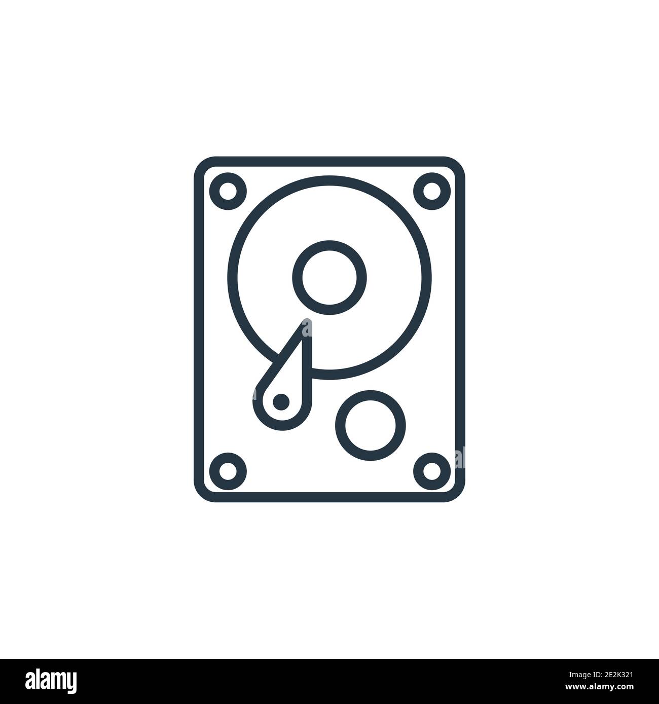 Harddrive outline vector icon. Thin line black harddrive icon, flat ...