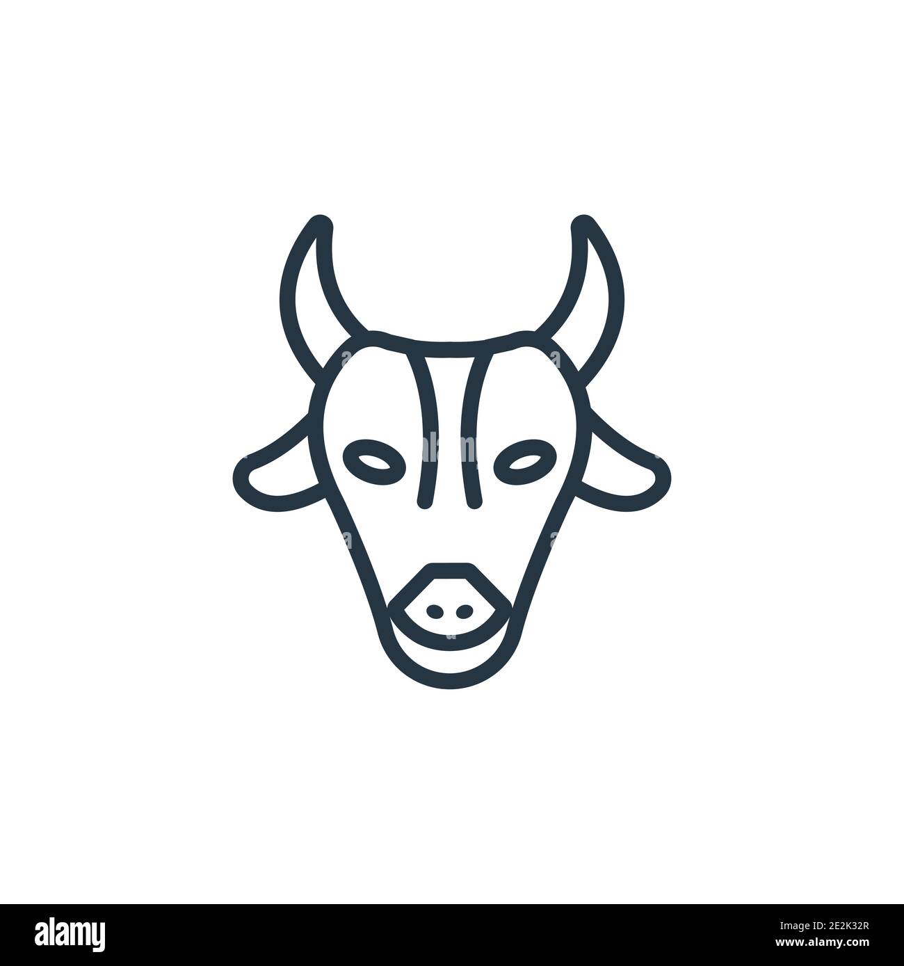 Indian cow outline vector icon. Thin line black indian cow icon, flat ...