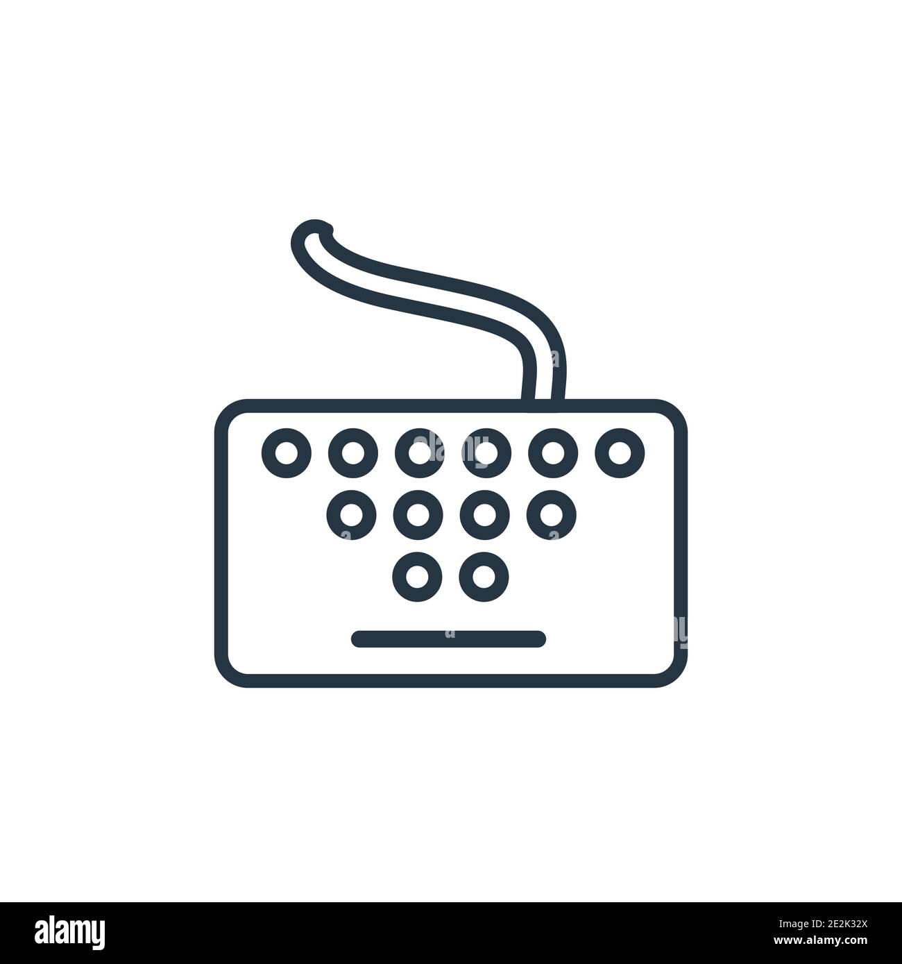 Keyboard wire outline vector icon. Thin line black keyboard wire icon, flat vector simple ...