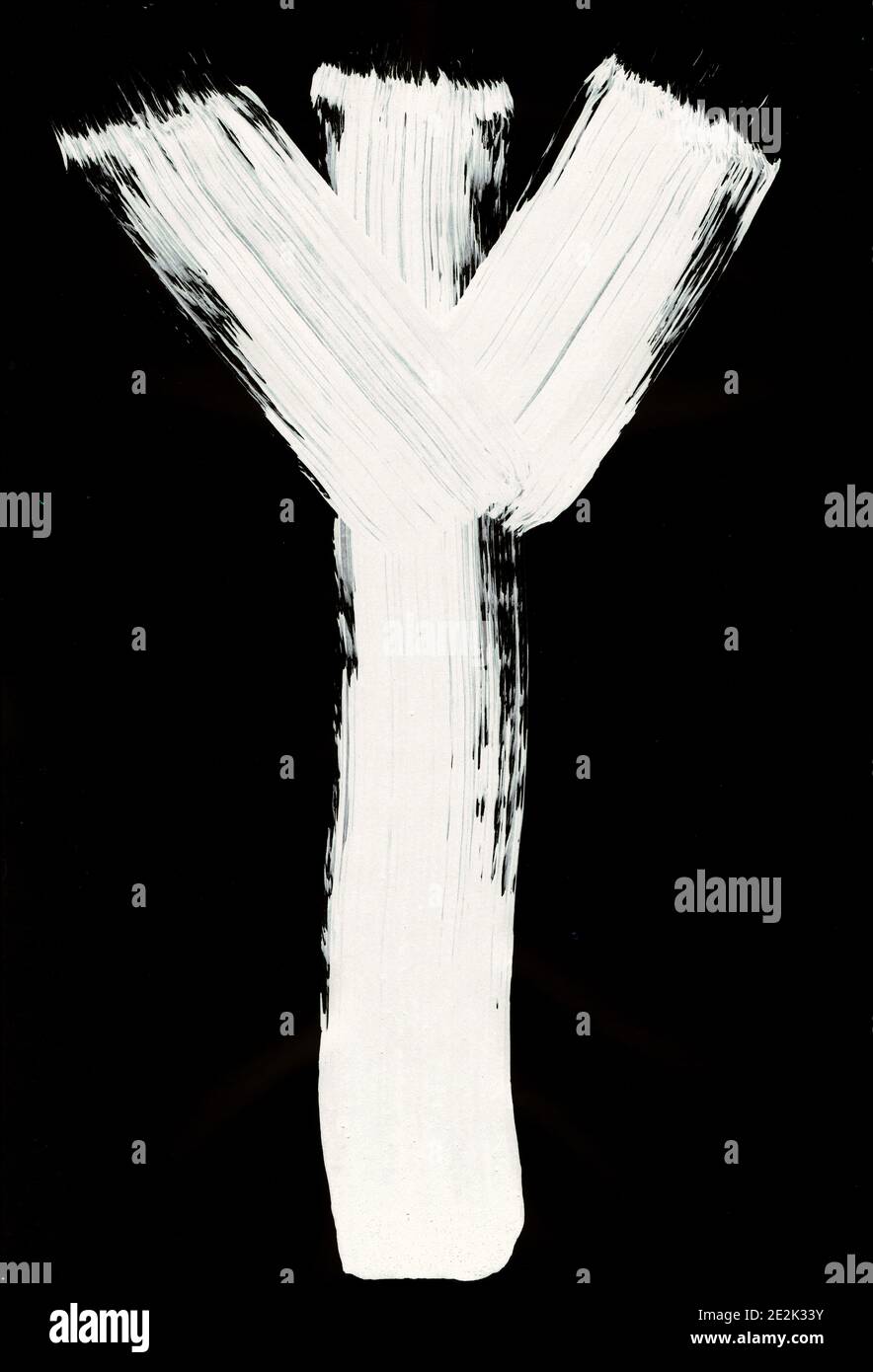 Runes Elder Futhark 0015 Algiz Inverted Stock Photo - Alamy