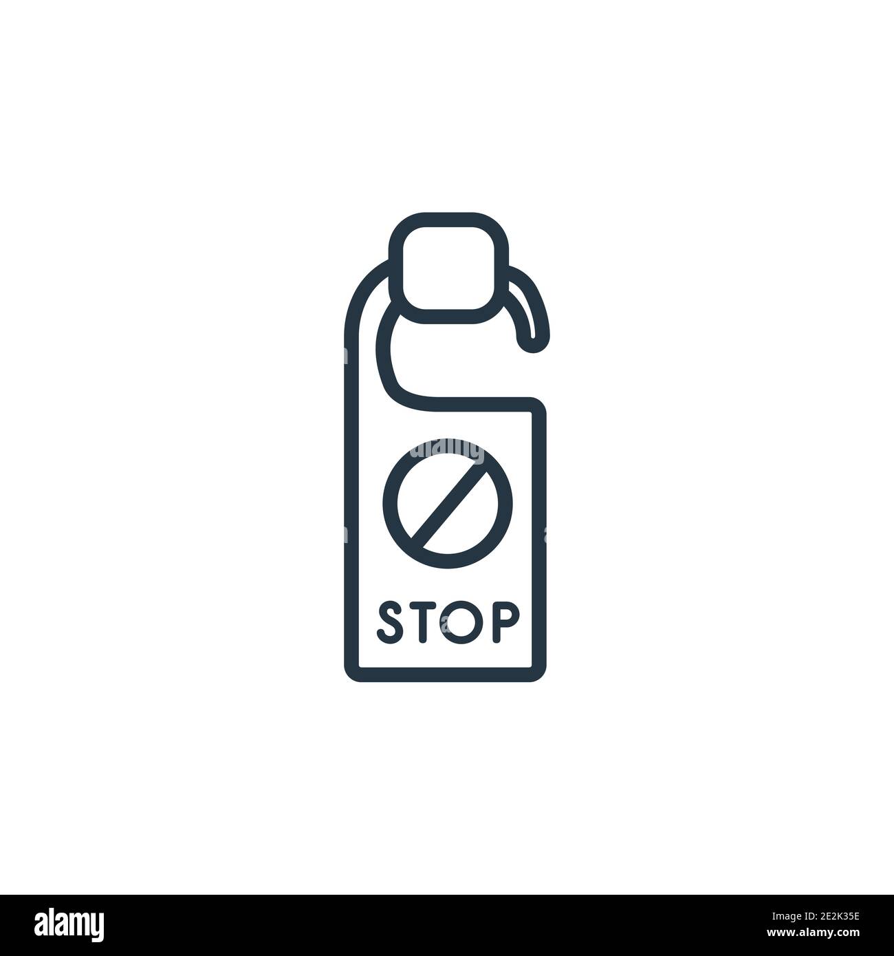 Do not disturb outline vector icon. Thin line black do not disturb icon ...