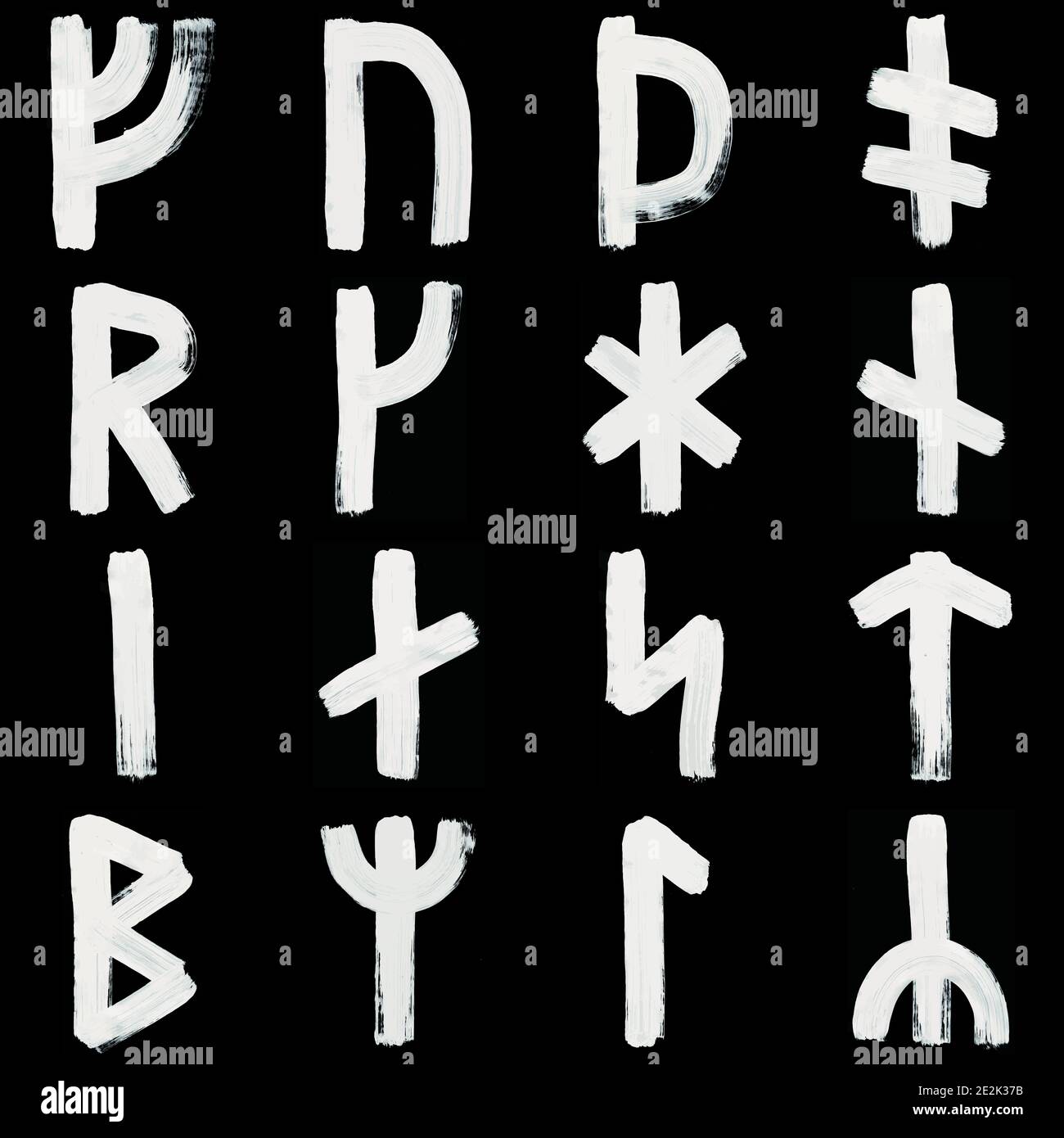 Younger Futhark Collected Inverted Stock Photo - Alamy