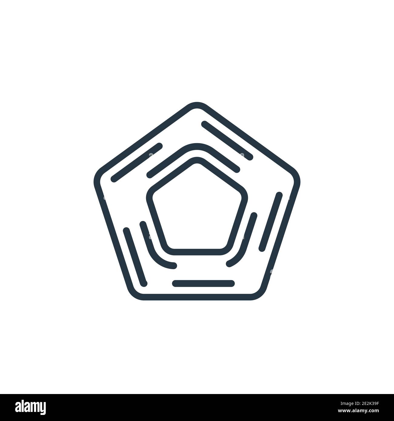 Pentagon outline vector icon. Thin line black pentagon icon, flat ...