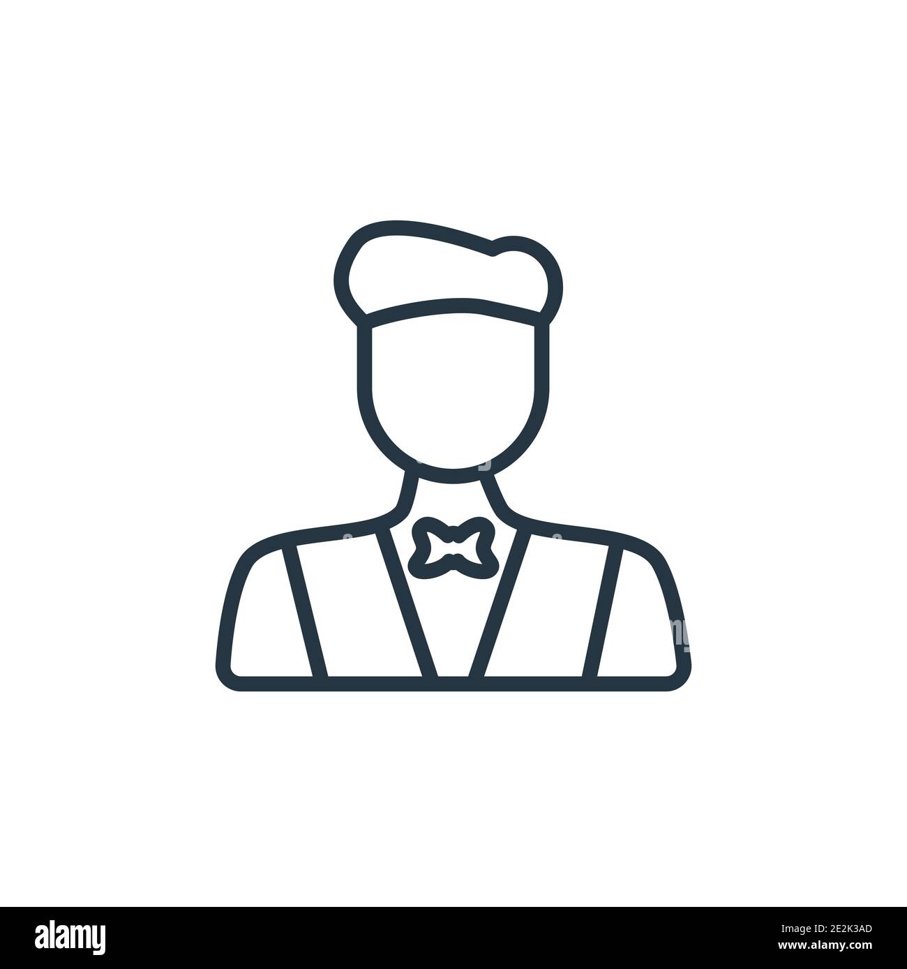 Servant outline vector icon. Thin line black servant icon, flat vector ...