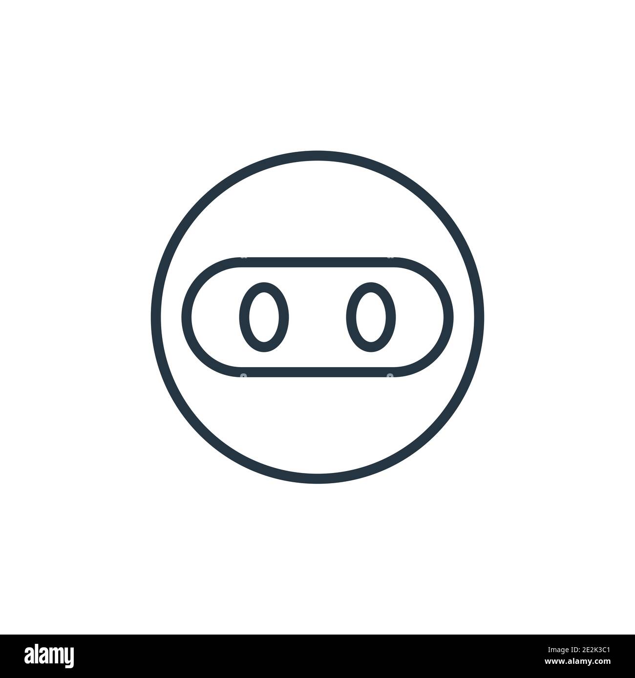 Ninja emoji outline vector icon. Thin line black ninja emoji icon, flat ...