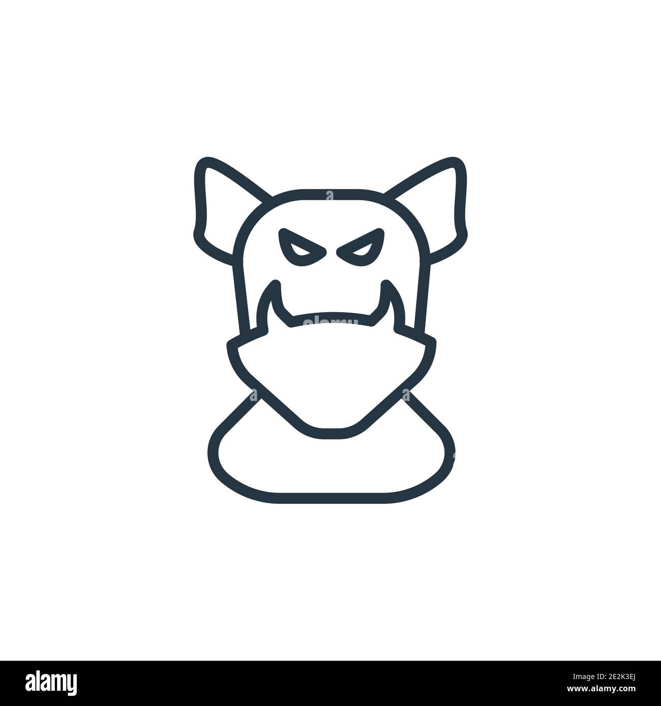 Ogre outline vector icon. Thin line black ogre icon, flat vector simple ...