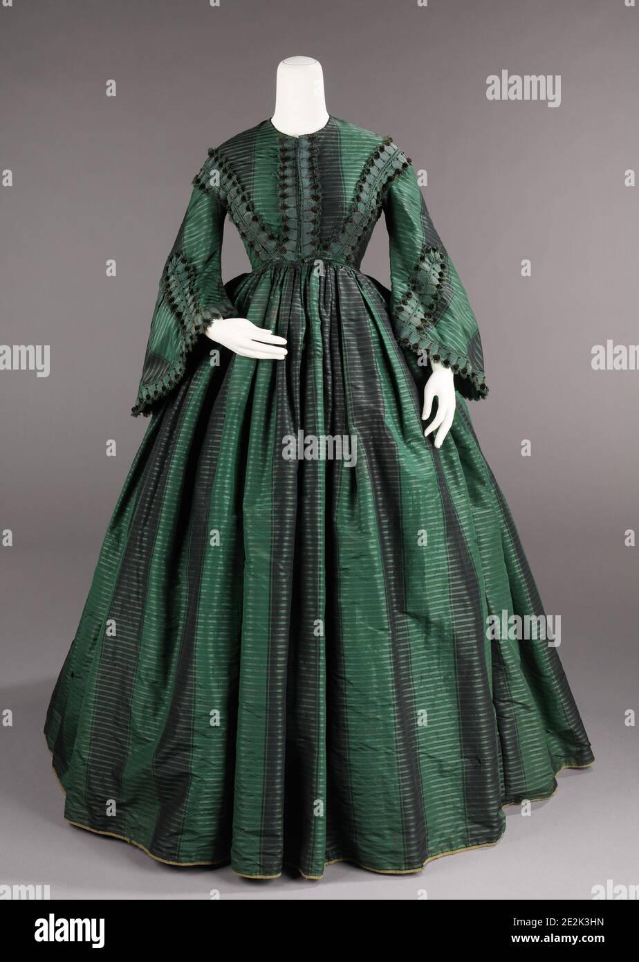 Afternoon dress, American, ca. 1855 Stock Photo - Alamy