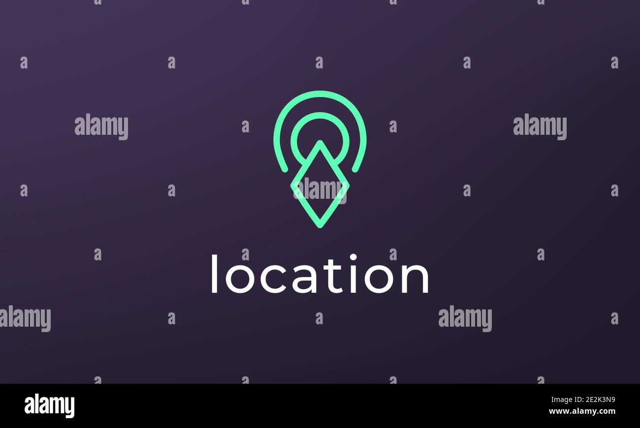 Simple pin position logo. abstract destination location icon, route ...