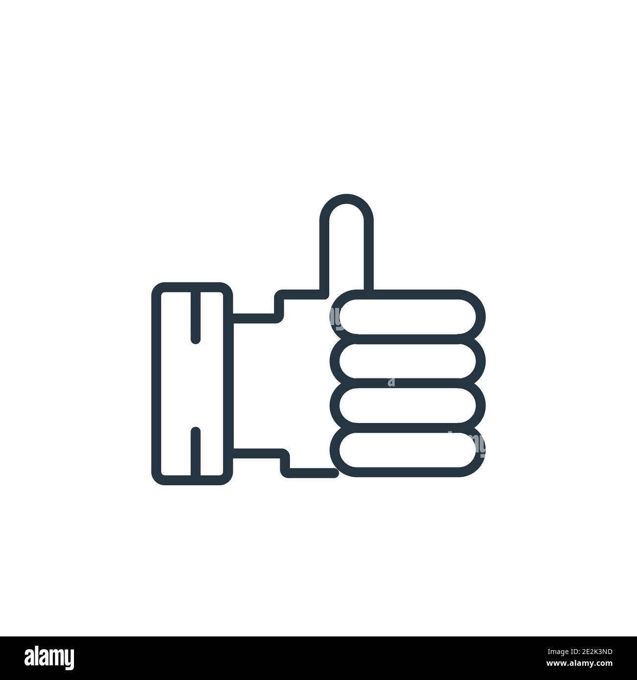 Thumb finger up outline vector icon. Thin line black thumb finger up ...