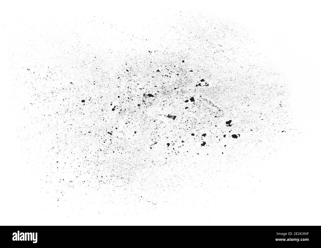 Black powder (Charcoal powder) scattered. Isolated on white background ...