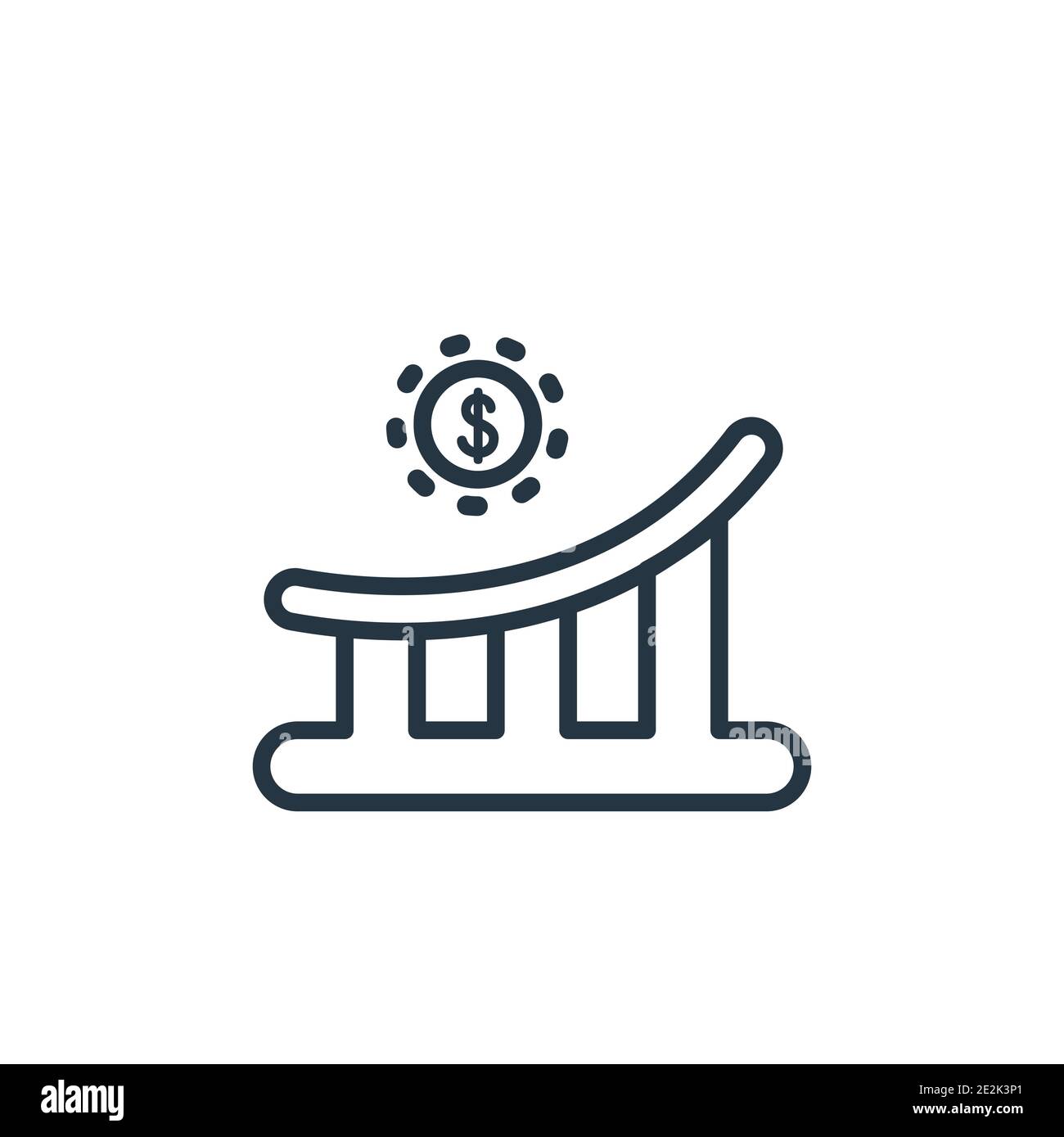Stock prices outline vector icon. Thin line black stock prices icon ...