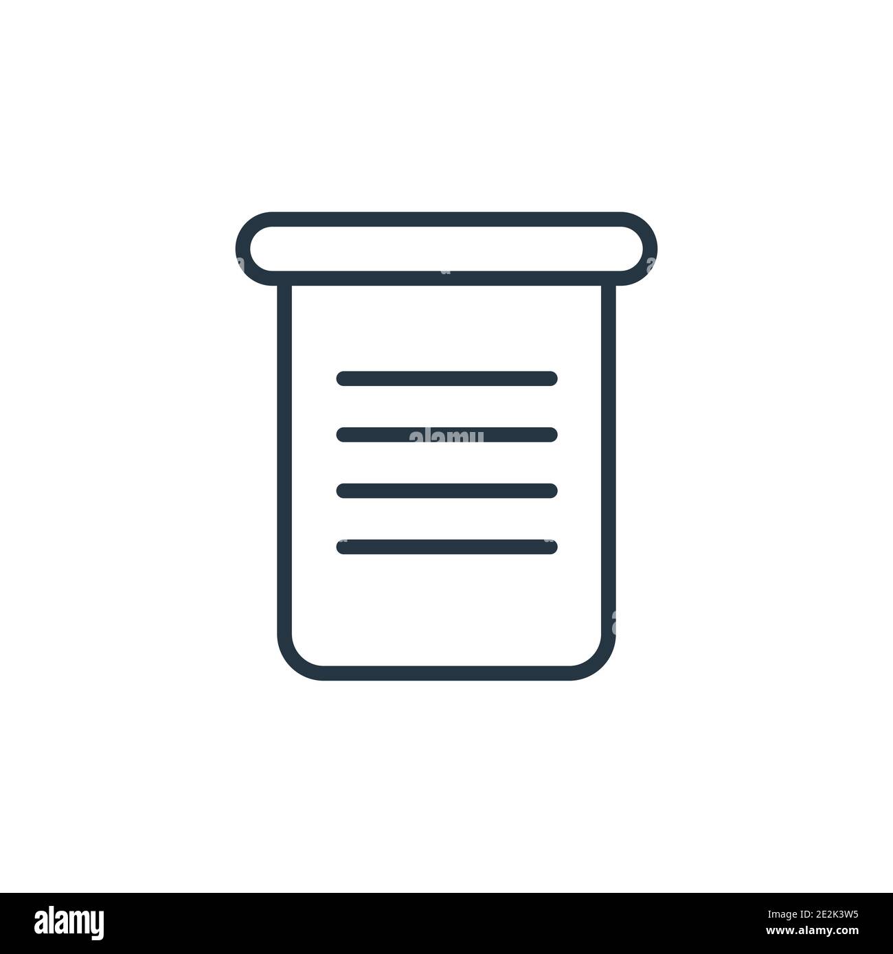 Paper outline vector icon. Thin line black paper icon, flat vector ...