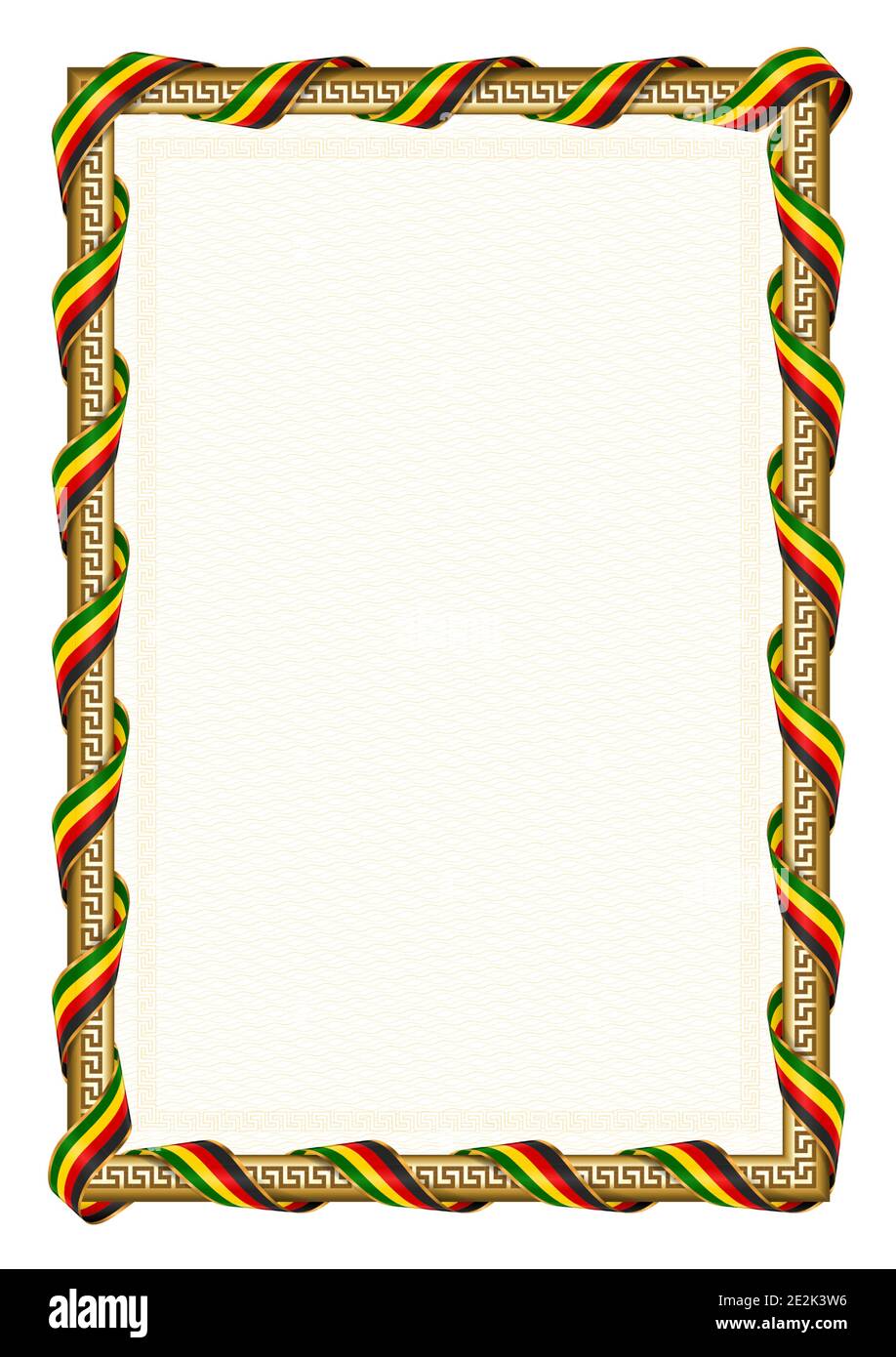 Vertical frame and border with Zimbabwe flag, template elements for ...