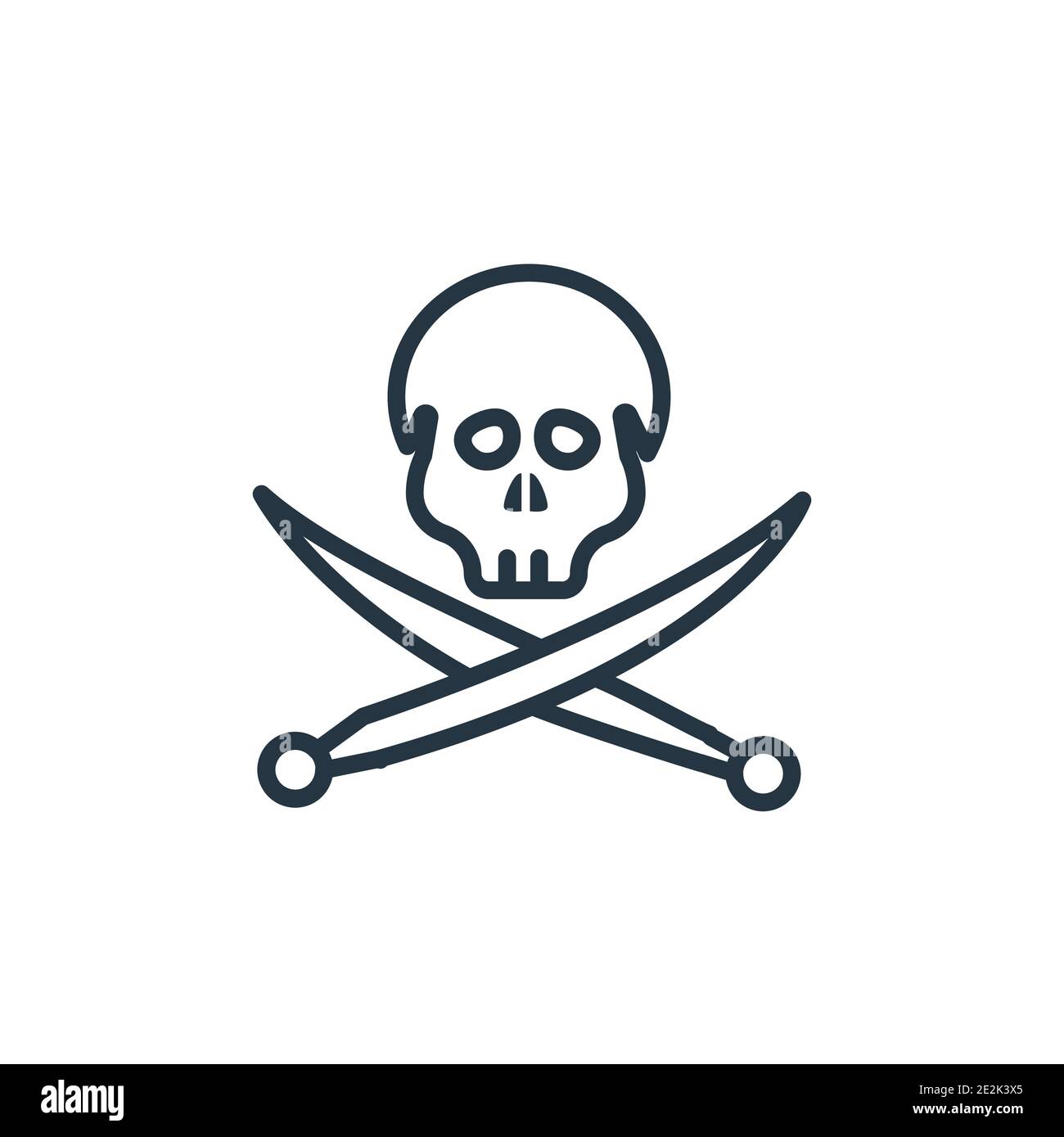 Jolly roger outline vector icon. Thin line black jolly roger icon, flat ... Jolly roger outline vector icon. Thin line black jolly roger icon, flat ...