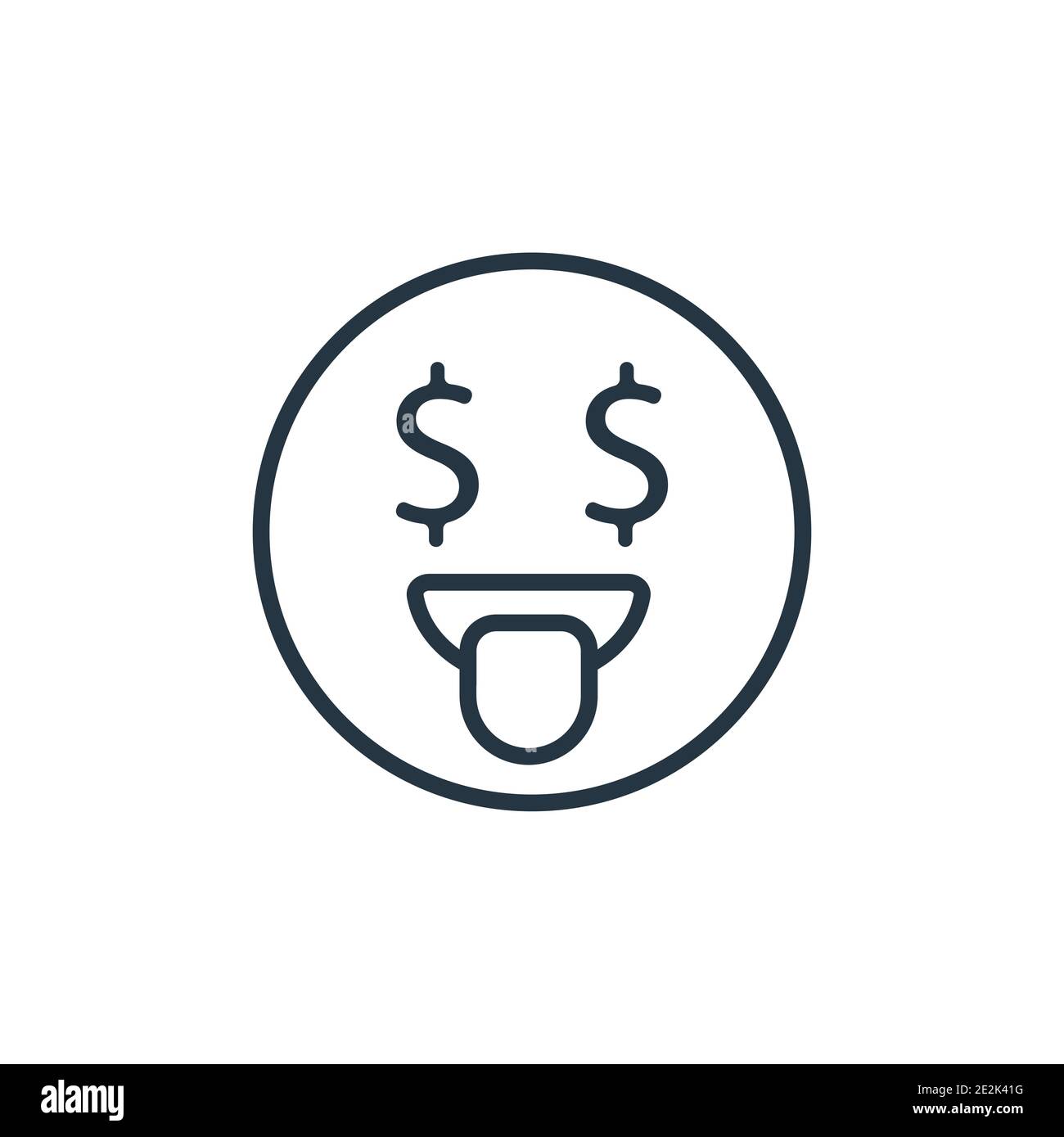 Rich emoji outline vector icon. Thin line black rich emoji icon, flat ...