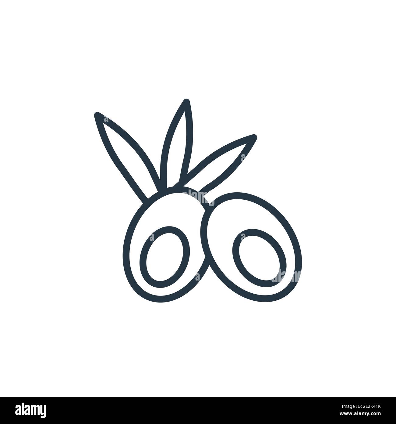 Olive outline vector icon. Thin line black olive icon, flat vector ...