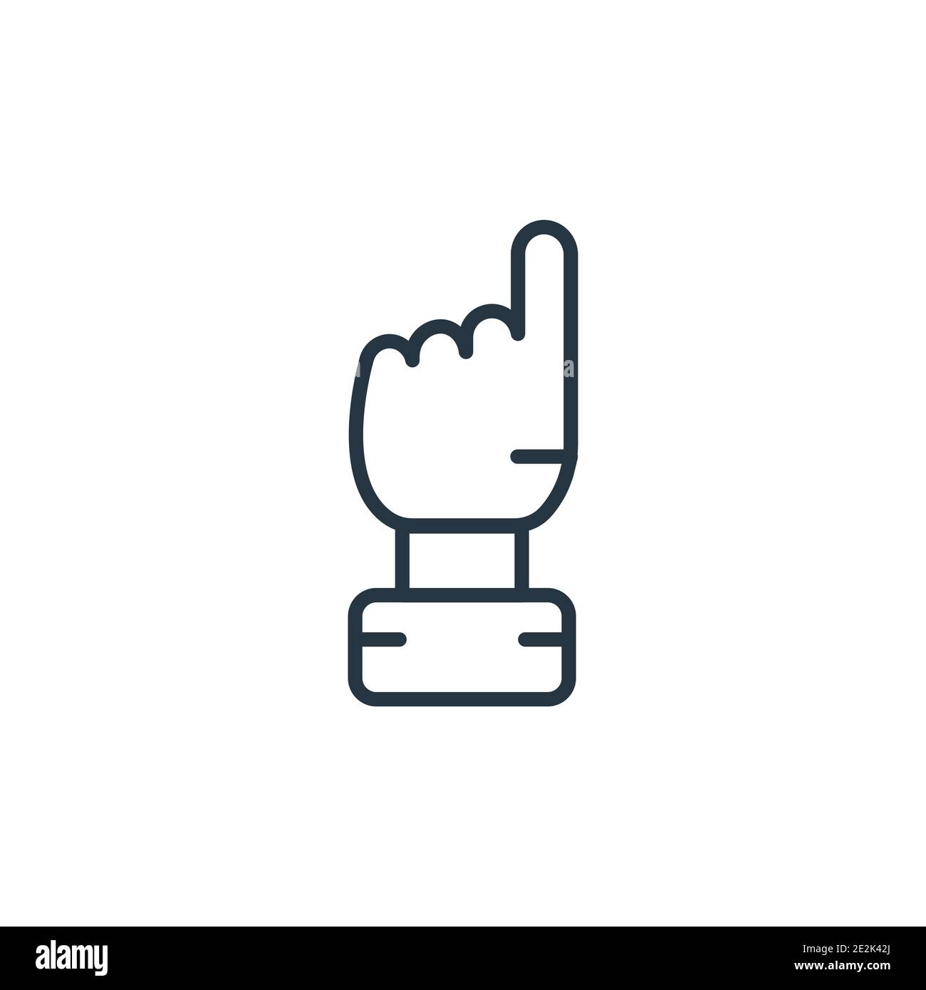 Finger up outline vector icon. Thin line black finger up icon, flat ...