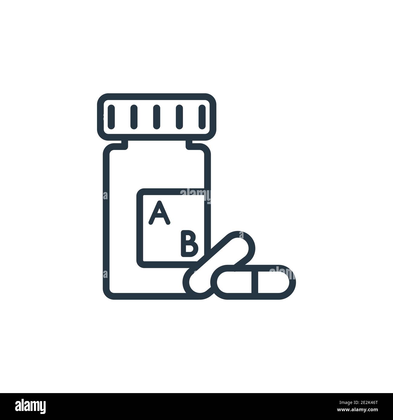 Vitamin outline vector icon. Thin line black vitamin icon, flat vector ...