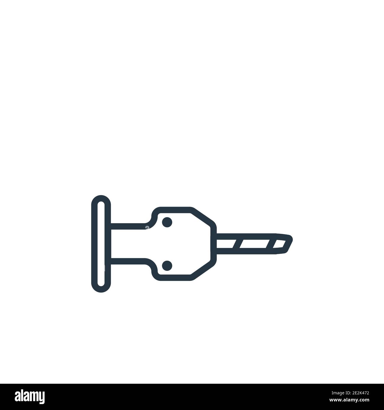 Drilling outline vector icon. Thin line black drilling icon, flat vector simple element ...