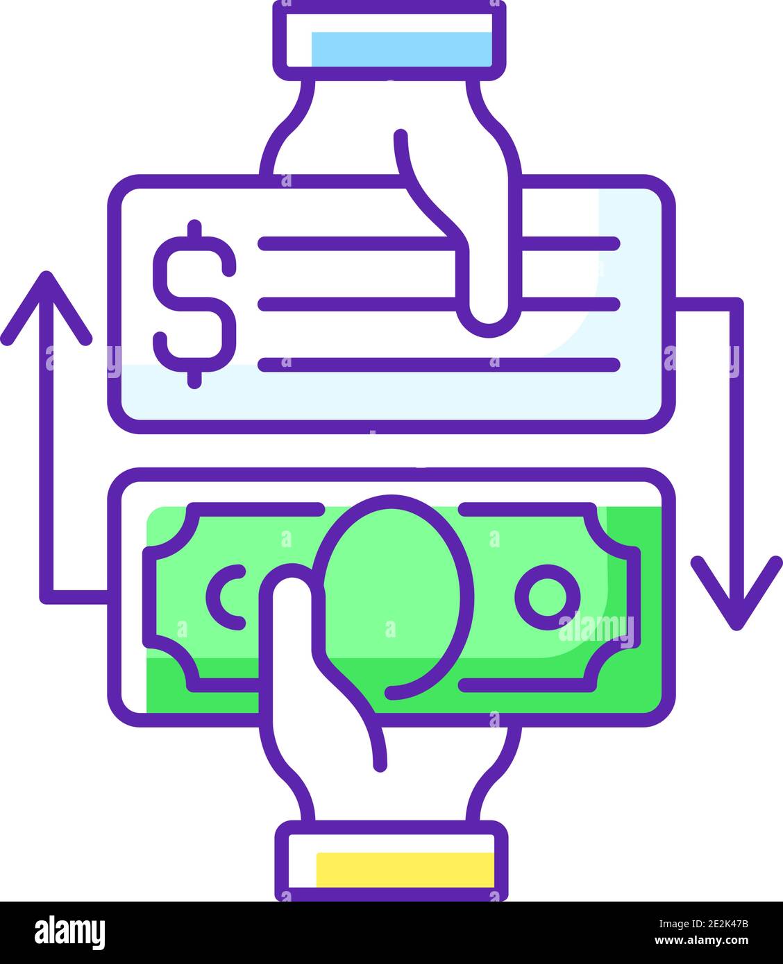Paid check cashing RGB color icon Stock Vector Image & Art - Alamy