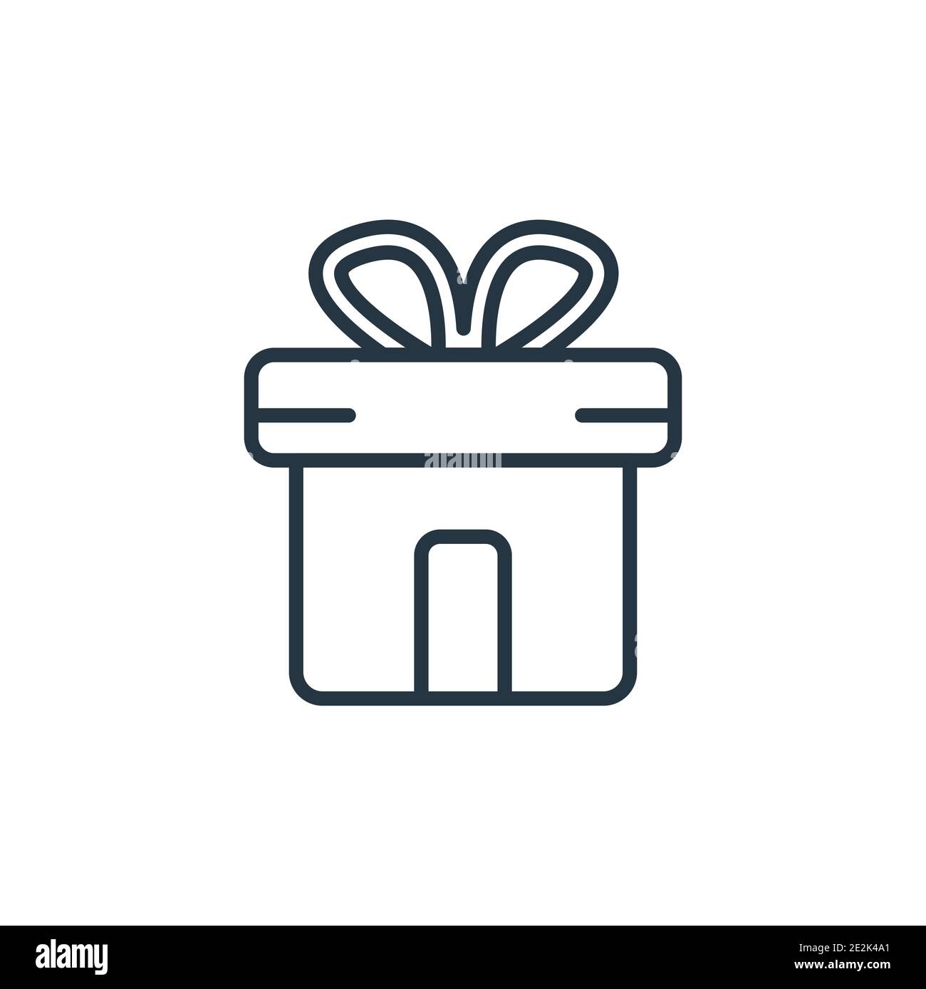 Give a gift outline vector icon. Thin line black give a gift icon, flat ...