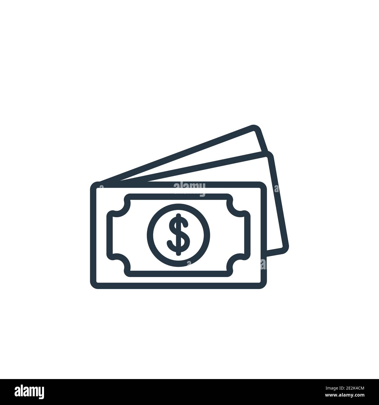 Cash outline vector icon. Thin line black cash icon, flat vector simple ...