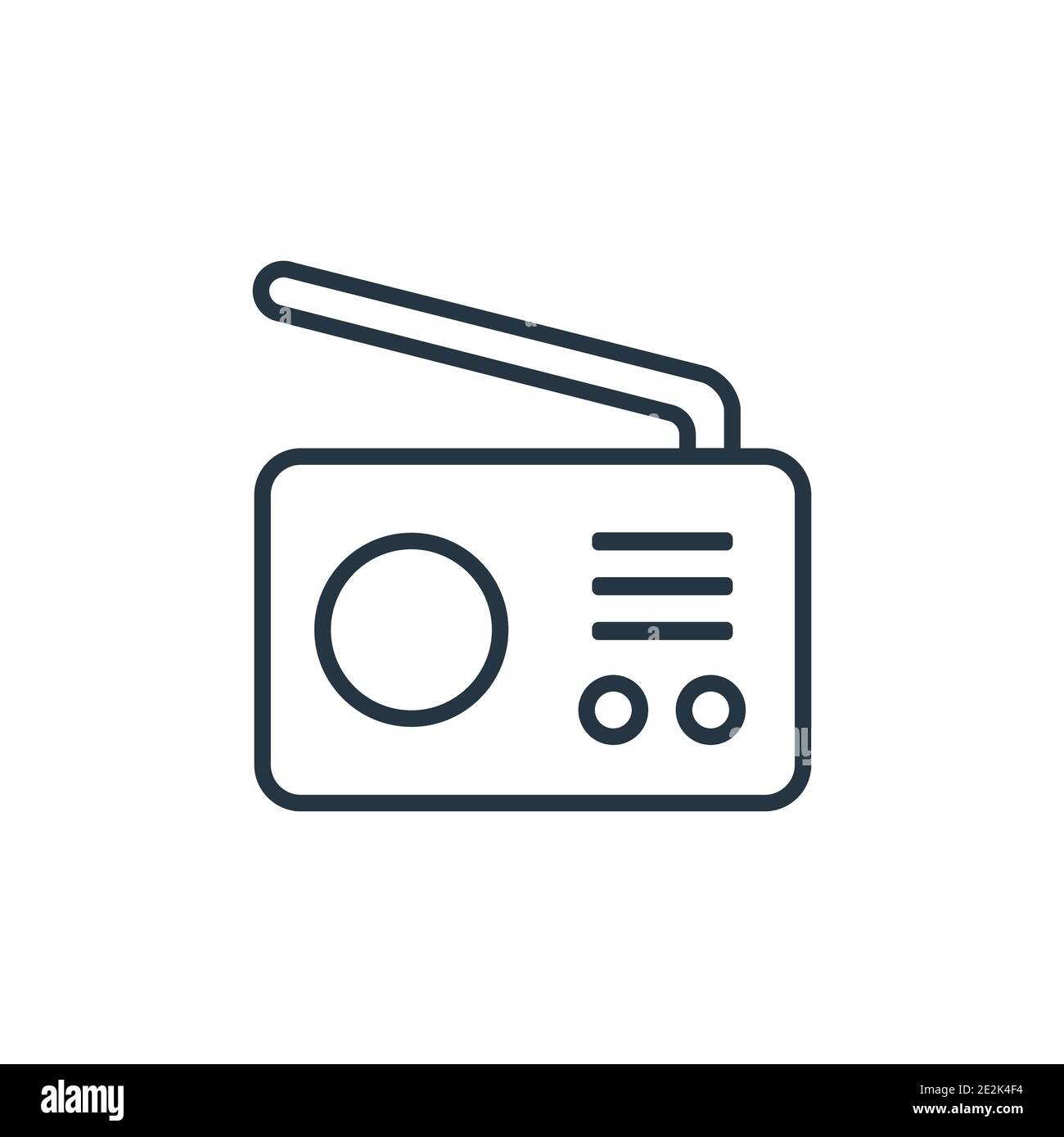 Fm radio outline vector icon. Thin line black fm radio icon, flat ...