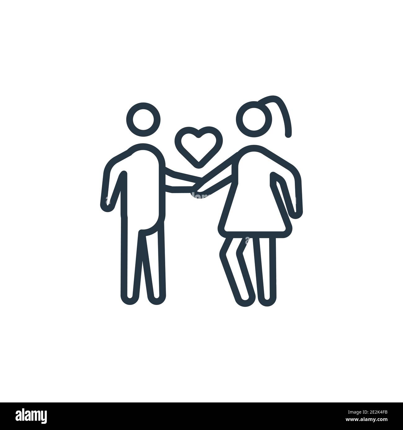 In love human outline vector icon. Thin line black in love human icon ...