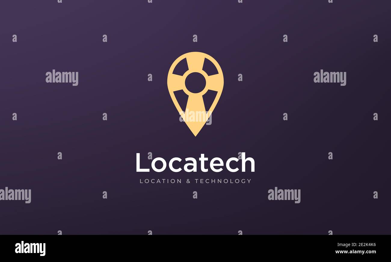 Simple pin position logo. abstract destination location icon, route ...
