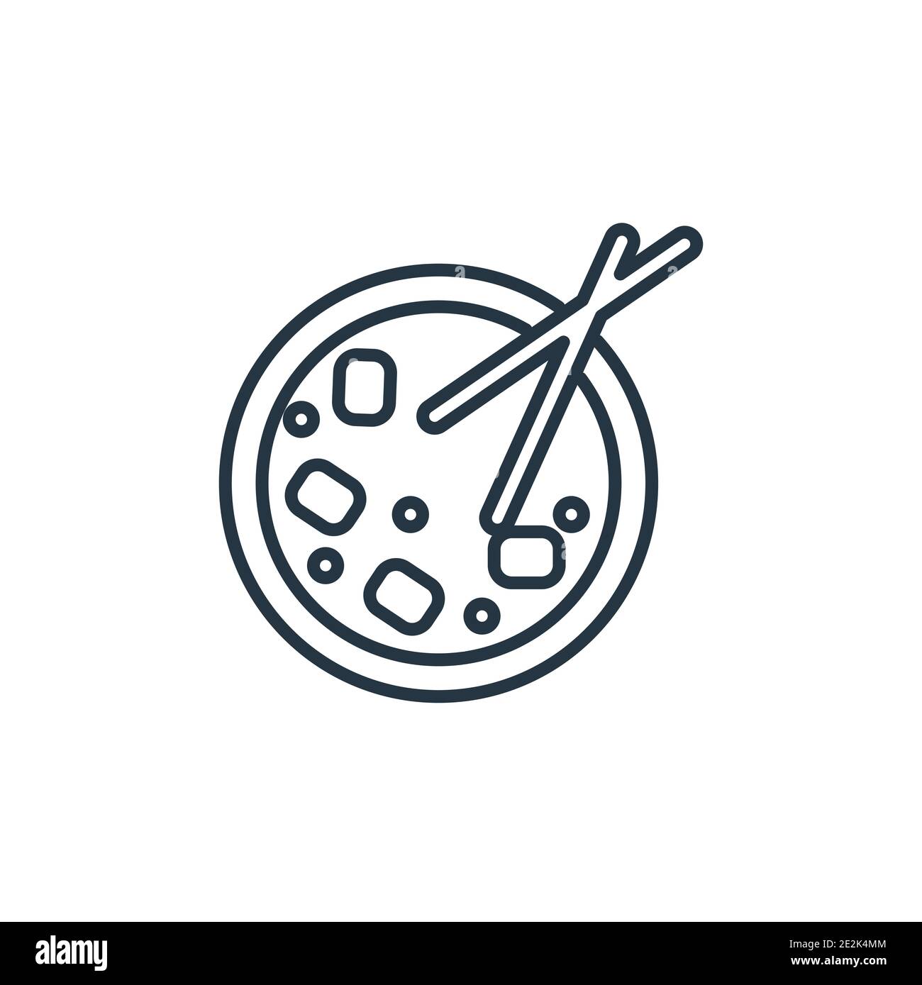 Mapo tofu outline vector icon. Thin line black mapo tofu icon, flat ...