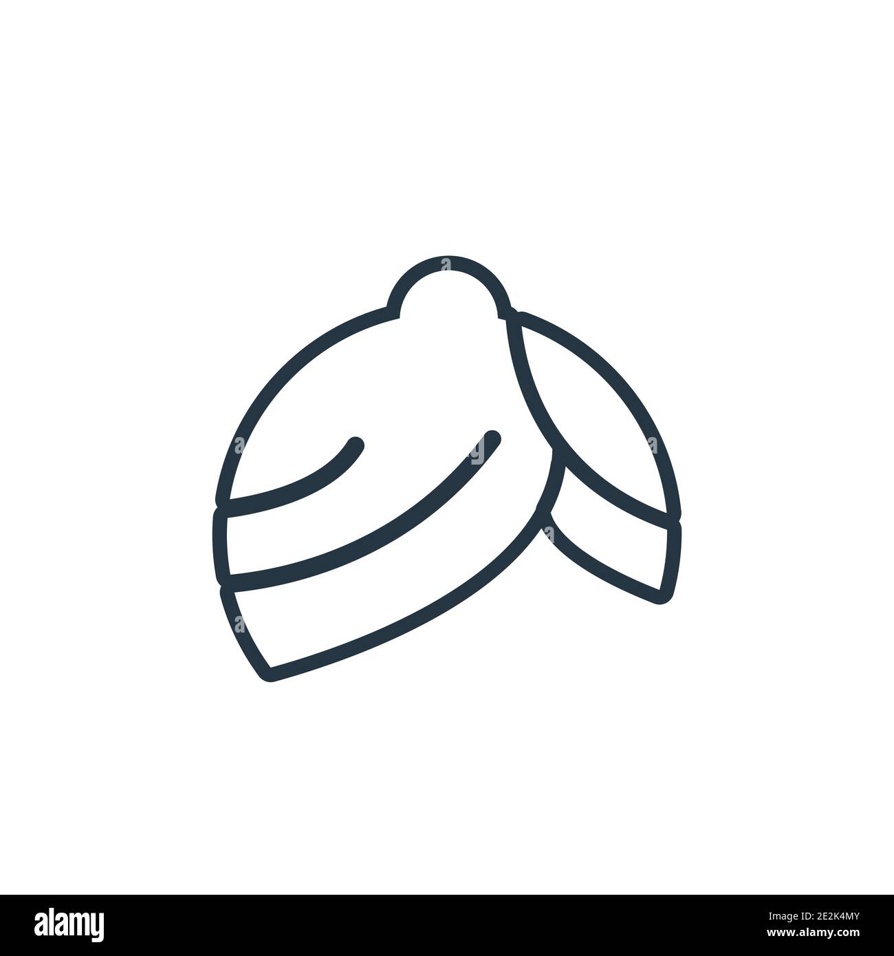 Turban outline vector icon. Thin line black turban icon, flat vector simple element illustration ...