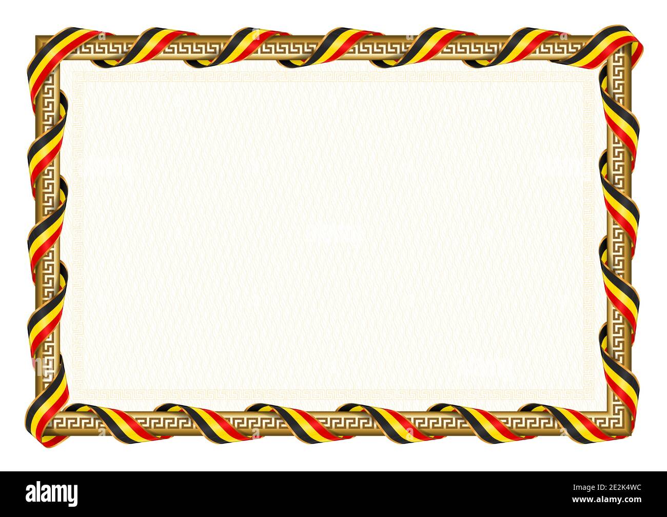 Horizontal frame and border with Uganda flag, template elements for ...