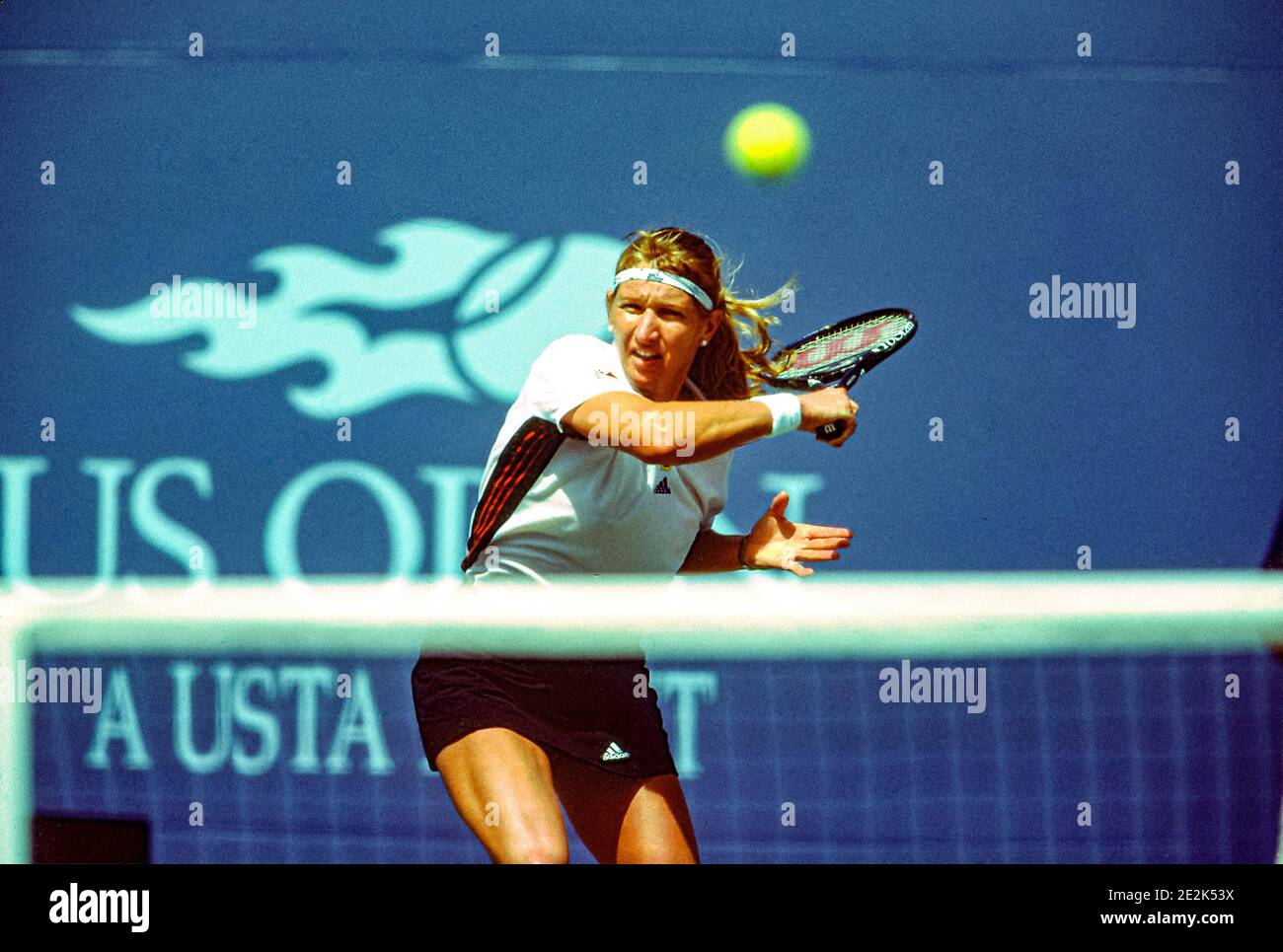 Steffi Graf (GER) competing at the 1998 US Open Tennis Championships ...